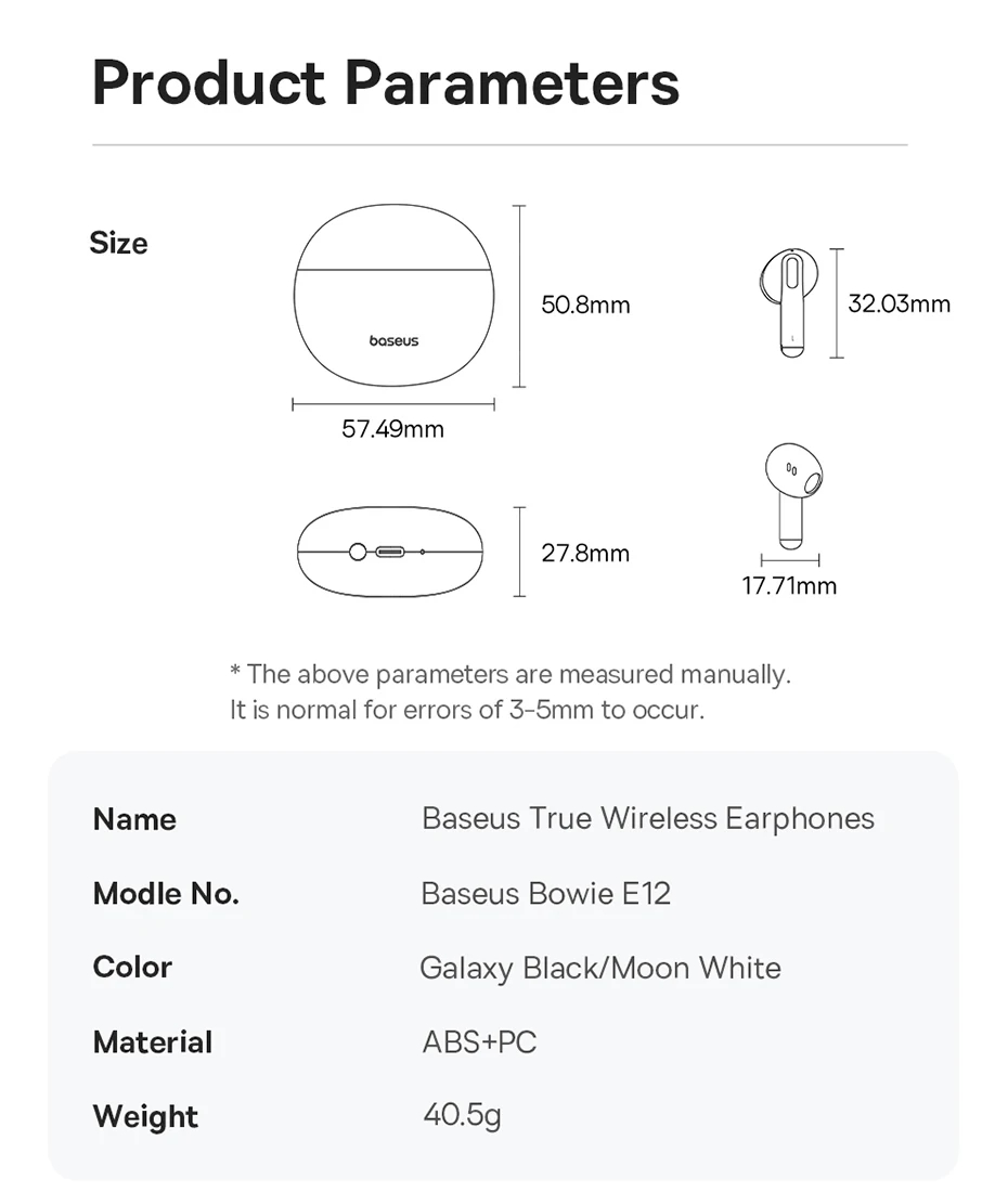 Jual Baseus Bowie E12 True Wireless Bluetooth Earphone Tws Mini Earbuds ...