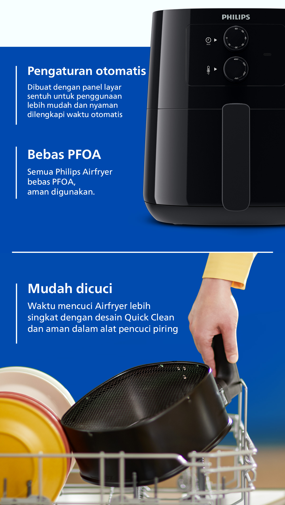 Jual Philips Airfryer Terbaik Low watt - 800 watt - HD9200/91 Analog - Multifungsi - air fryer ...