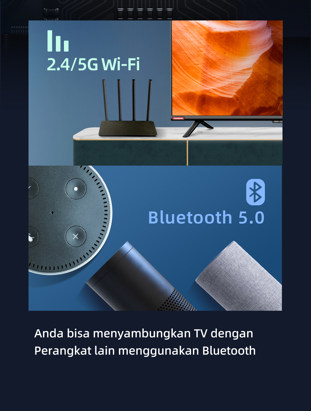 Jual Changhong 32 Inch Newest Android 11 Frameless Smart TV Digital LED TV HD (L32G7N)-Netflix ...