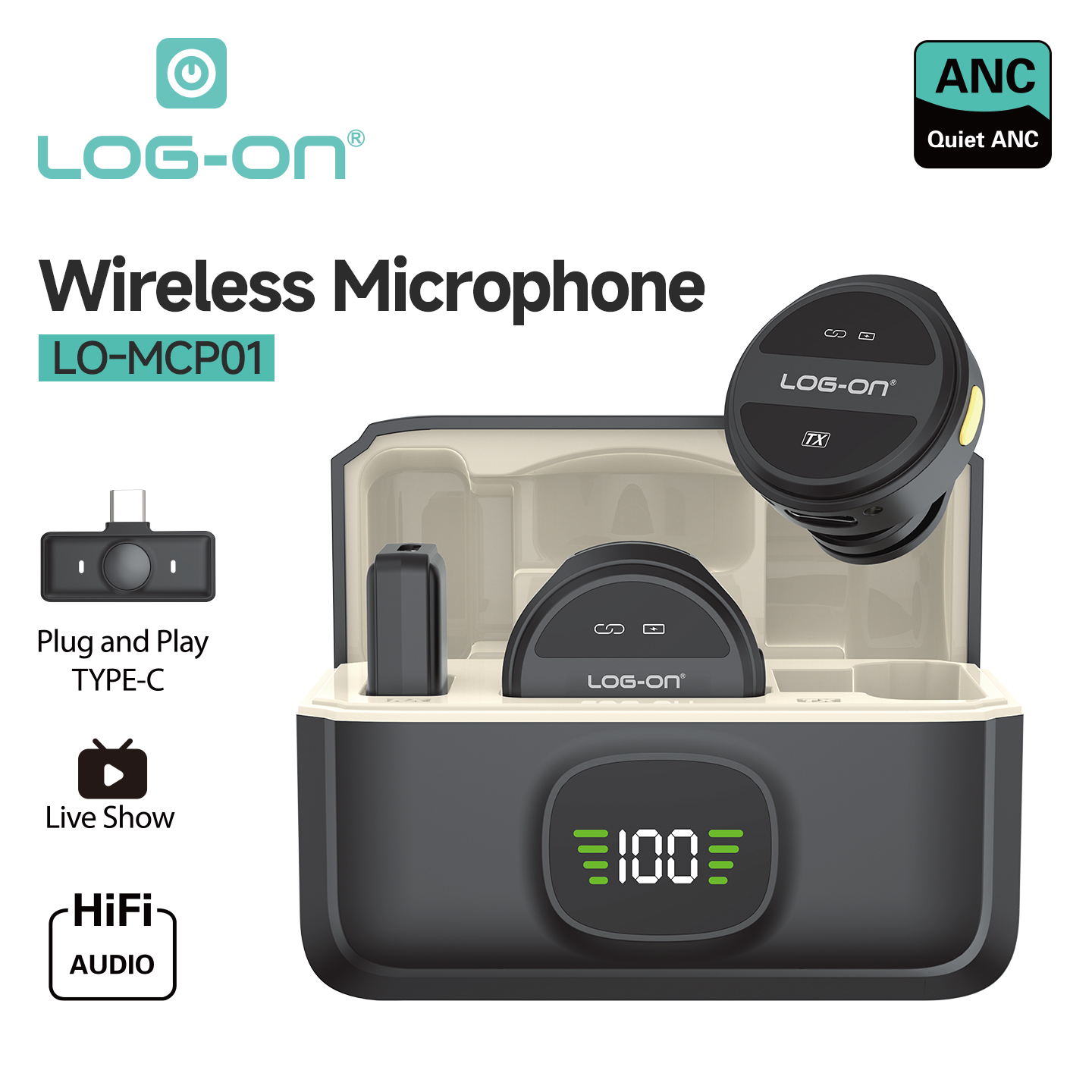 Jual LOG ON WIRELESS MICROPHONE LO-MCP01 Wireless True Noise Reduction ...