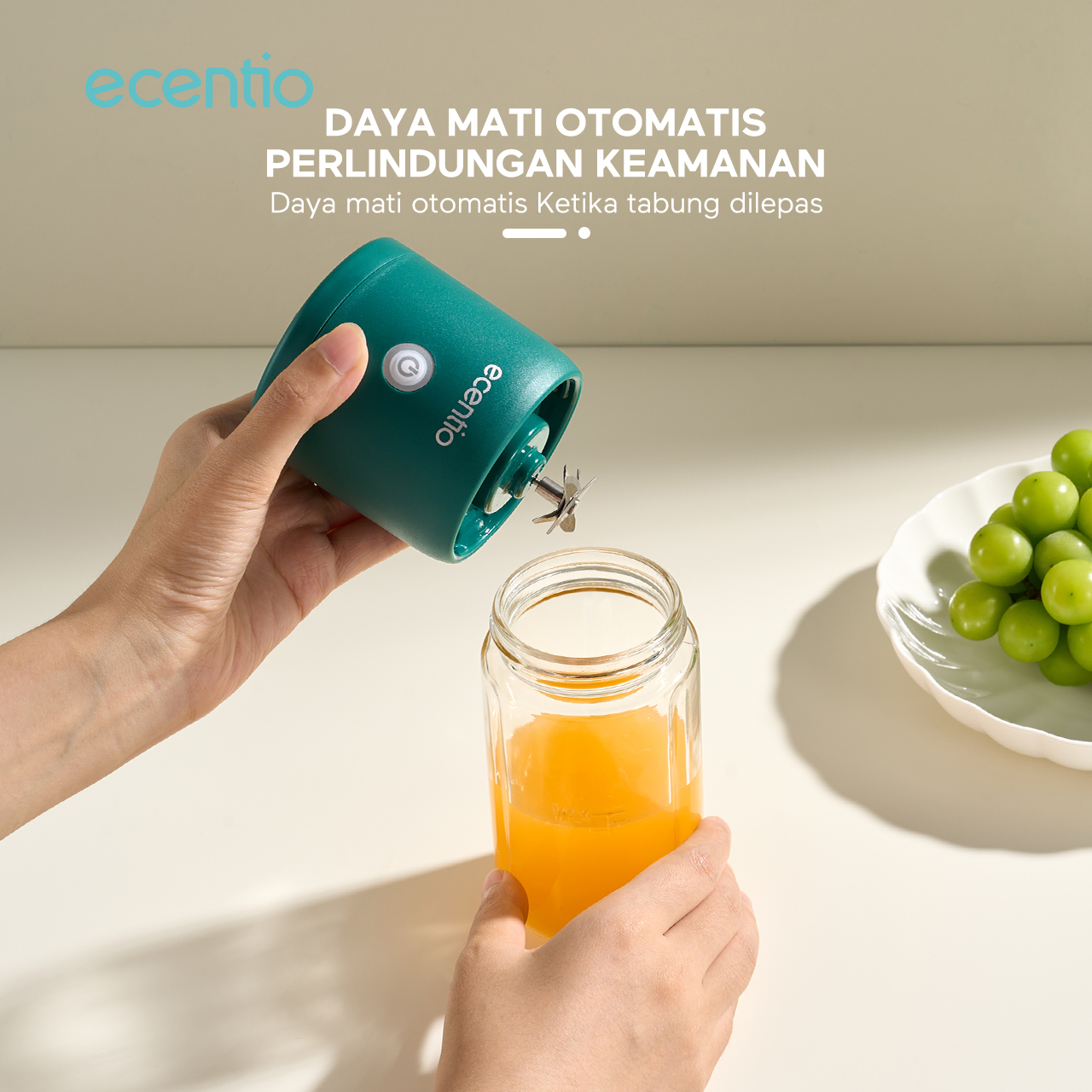 Jual ecentio Kaca blender 8 Mata Pisau Portable 380+380ml Usb Juicer Mini Multifungsi | Shopee ...
