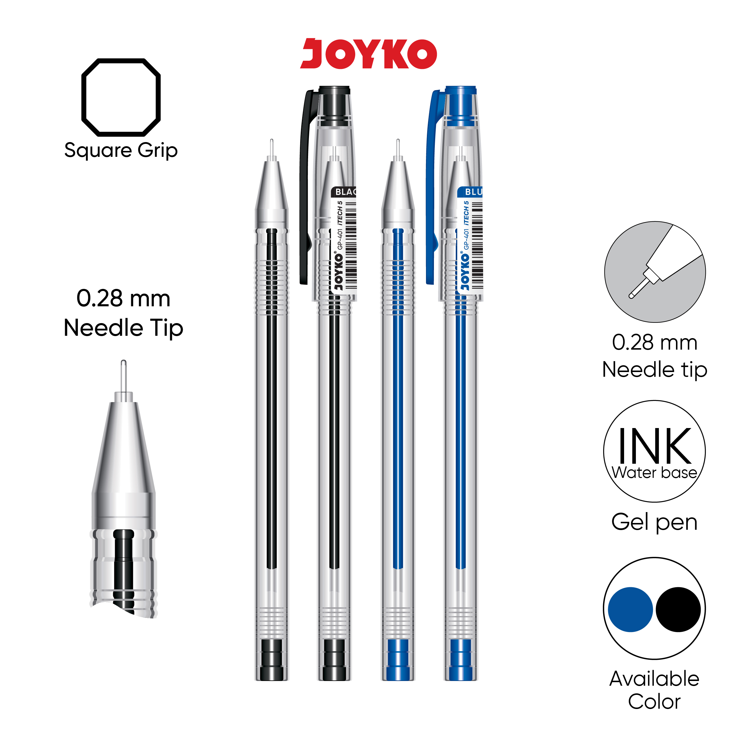 Jual Gel Pen Pulpen Pena Joyko GP-401 I-Tech 0.28 mm | Shopee Indonesia