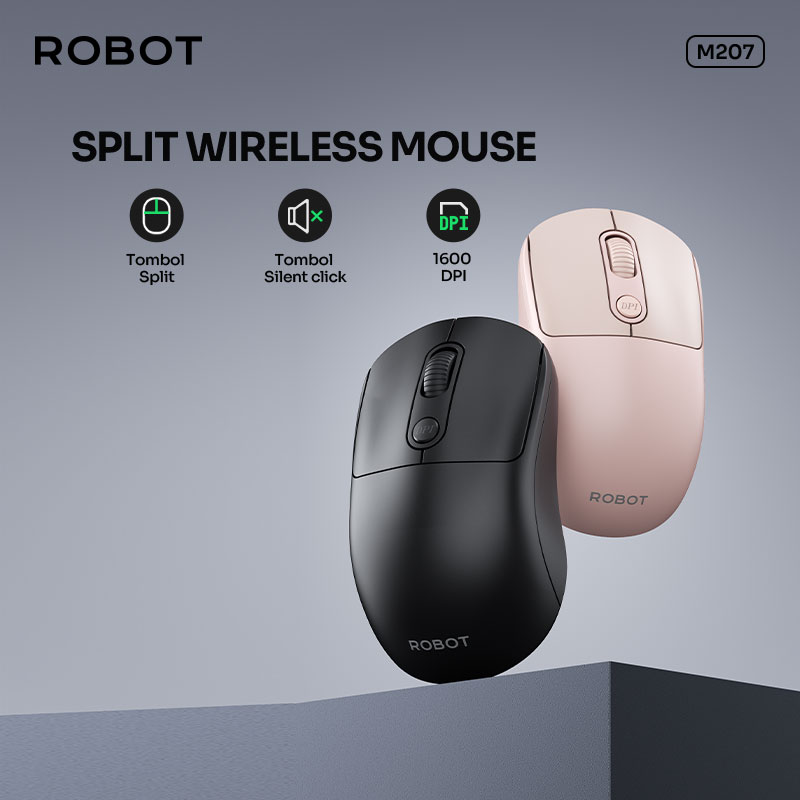 Jual ROBOT Mouse Wireless Silent Click | Mouse Tanpa Kabel Koneksi 2.4G ...