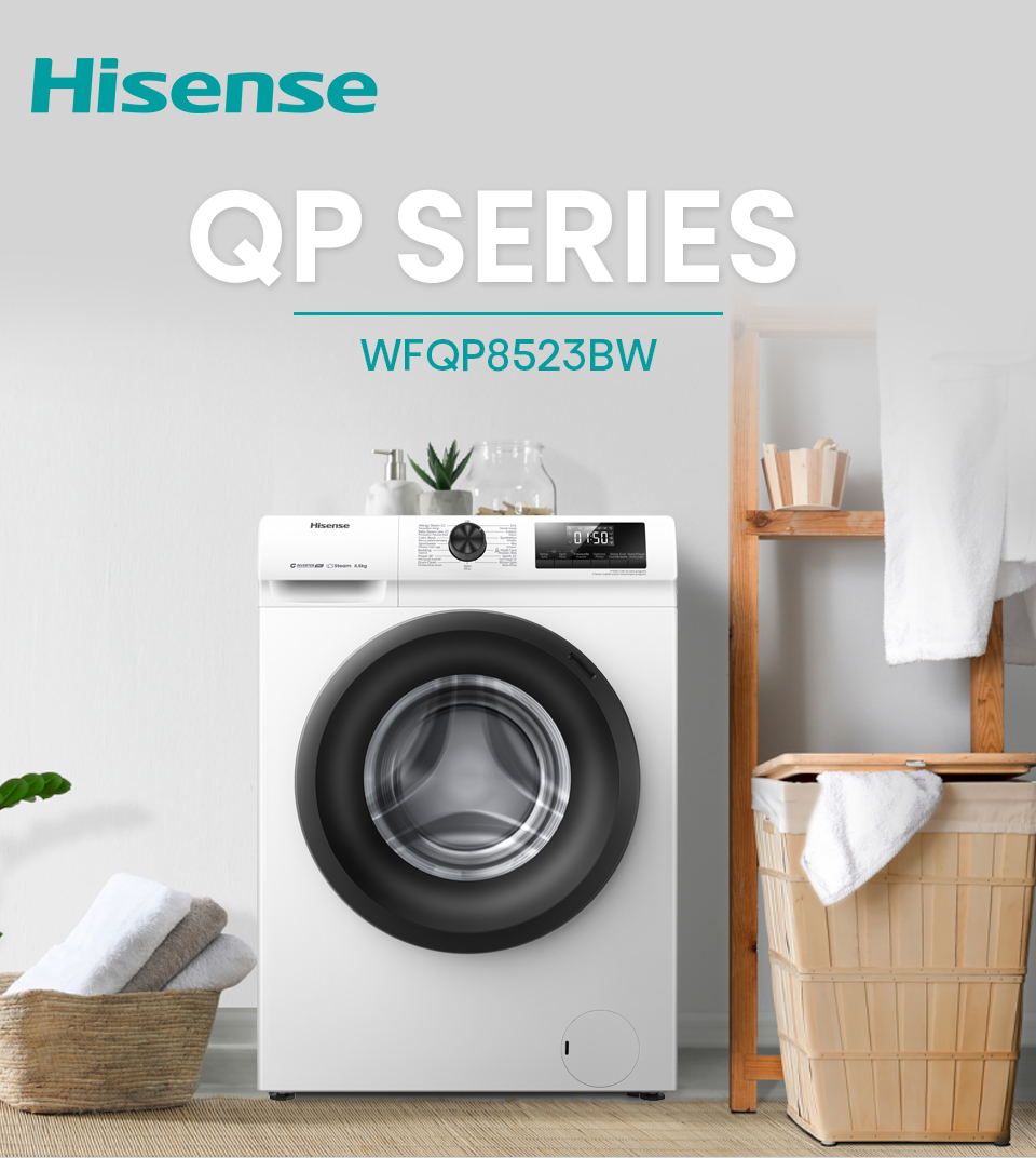 Jual Hisense Mesin Cuci WFQP8523BW Front Loading Kapasitas 8.5KG 1 ...