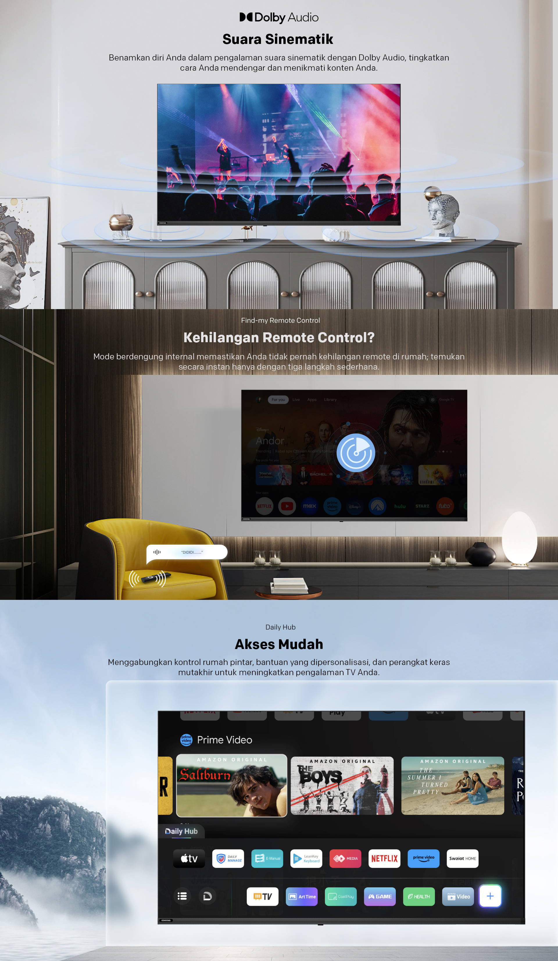 Jual COOCAA TV 40 inch - Google TV - 2K LED-TV - HDR 10 - Flicker Free ...