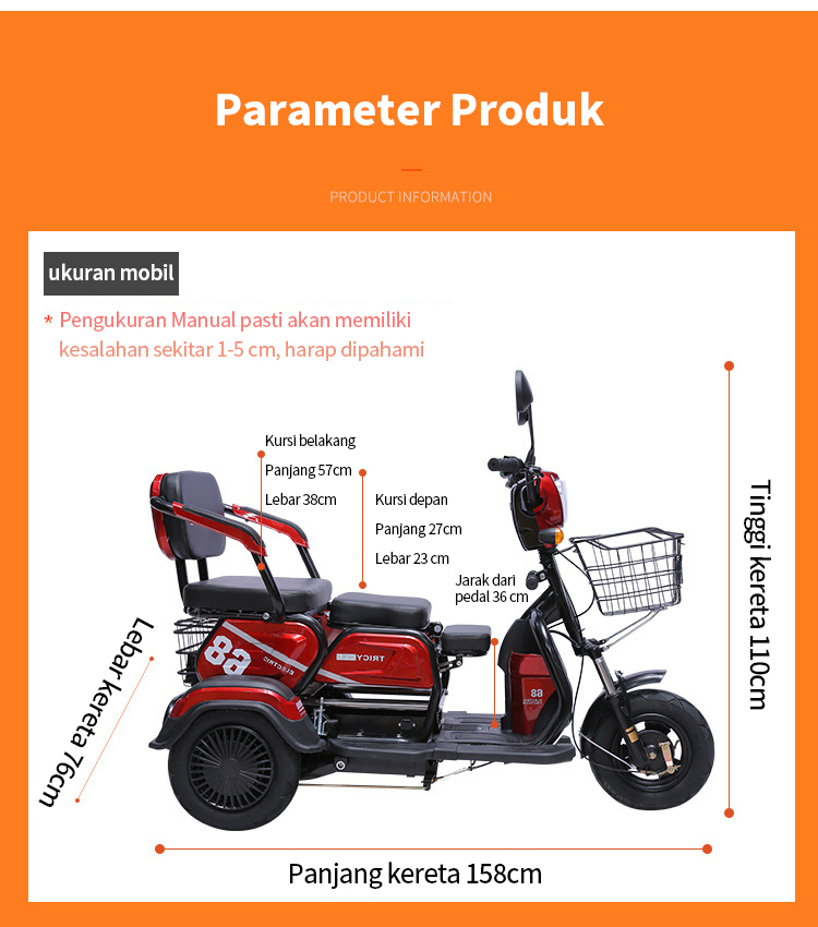 Jual Sepeda / Sepeda Listrik / Sepeda Listrik Roda Tiga /Sepeda motor ...