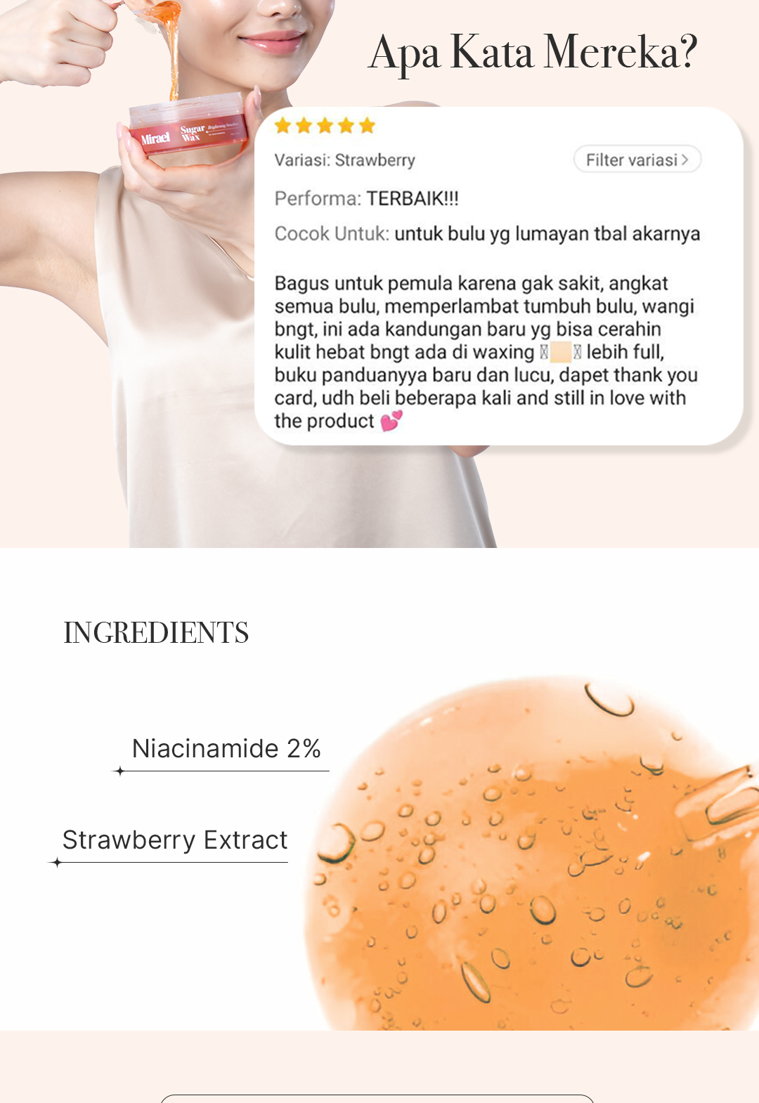 Jual MIRAEL Sugar Waxing Kit Dengan Niacinamide Penghilang Bulu Ketiak All Varian | Shopee Indonesia