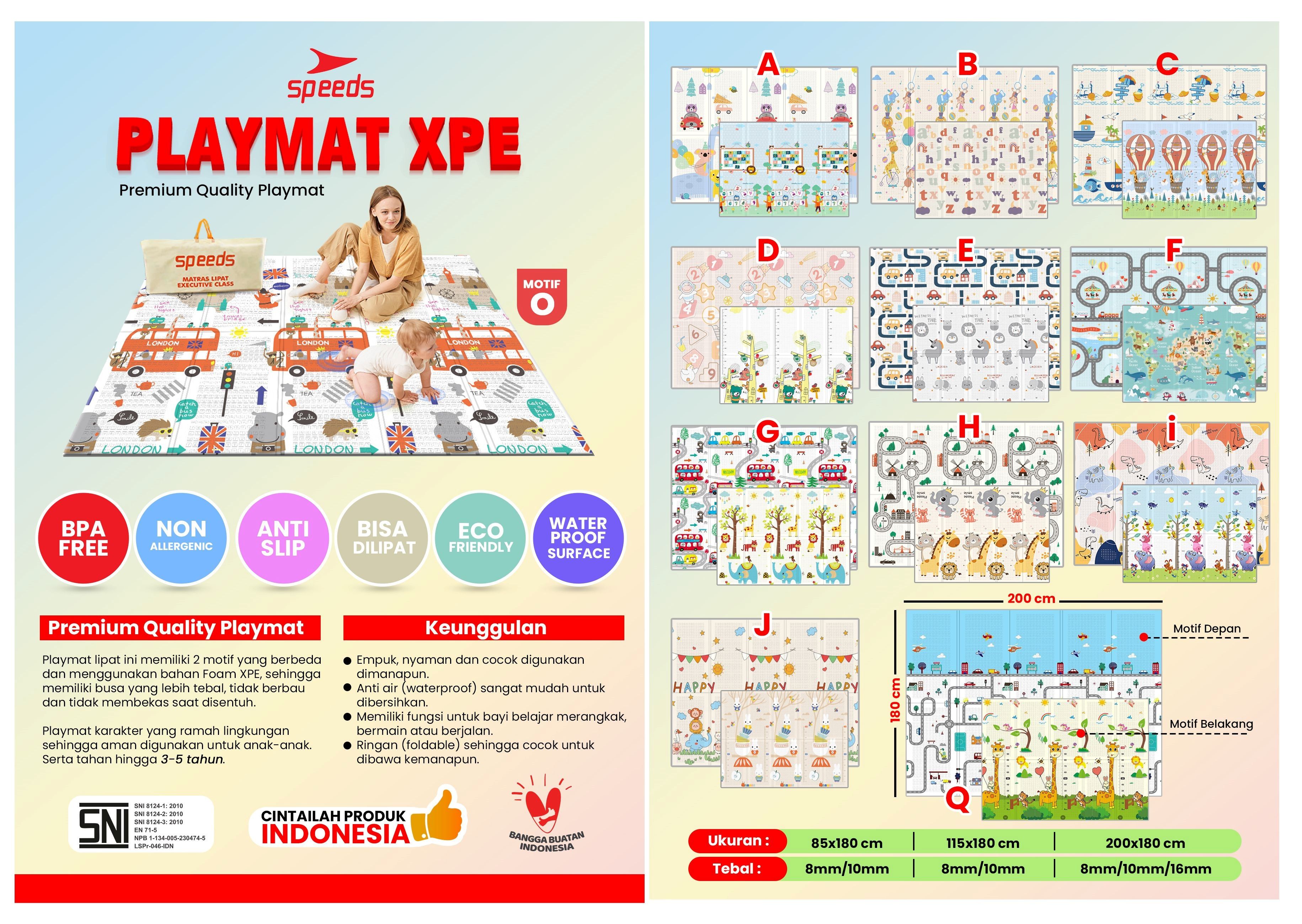 Jual SPEEDS SNI E Playmat Bayi Karpet Lipat Playmate Matras Duduk XPE 180x200 Polos Baby Tebal ...