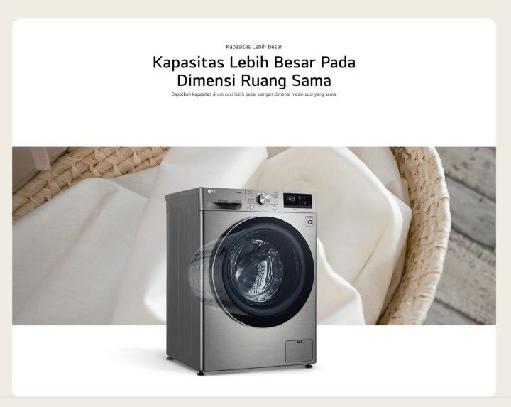 Jual LG Mesin Cuci Front Load 8,5kg - AI DD dengan Steam, ThinQ dengan ...