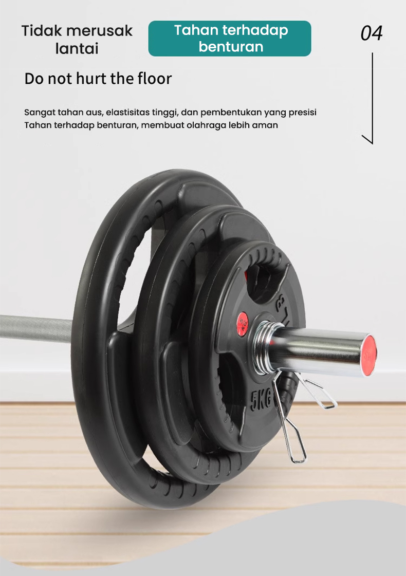Jual Rubber Coated Barbell Plate 2.5KG / 5KG 5CM Weight Plate Piringan ...