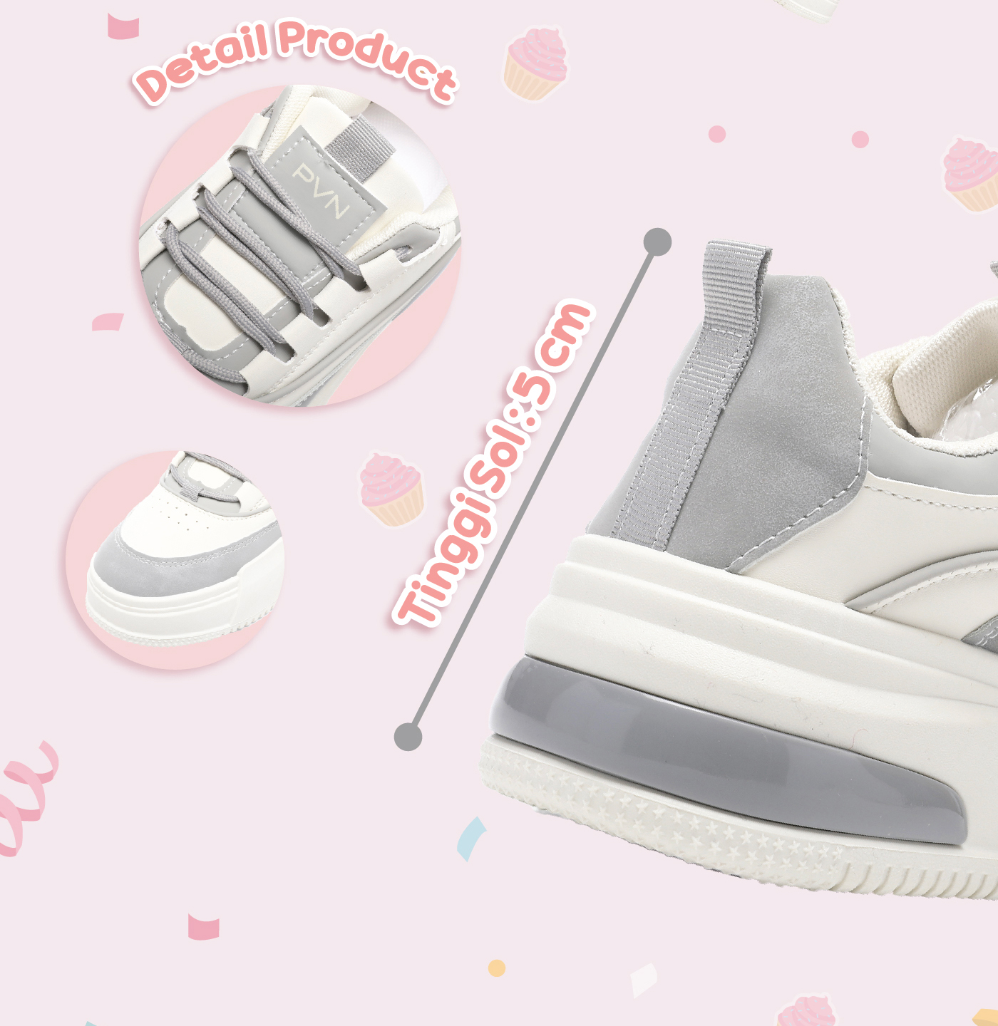 Jual PVN Jeno Sepatu Sneakers Wanita Kasual Sport Shoes Pink 438 ...