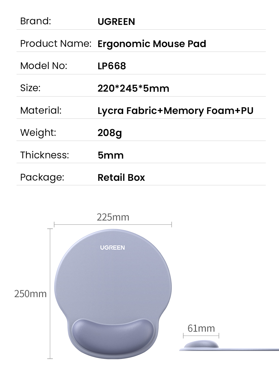 Jual UGREEN Mouse Pad Bantalan Pergelangan Tangan Mouse Anti Slip ...