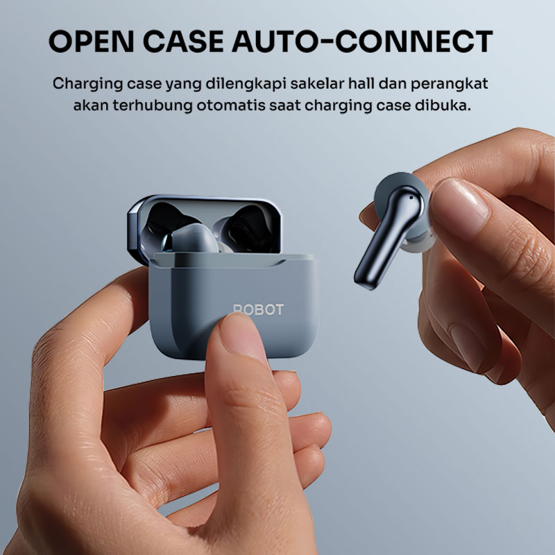 Jual ROBOT TWS Earbuds Wireless ANC ENC Canceling Noise Control T70NC ...