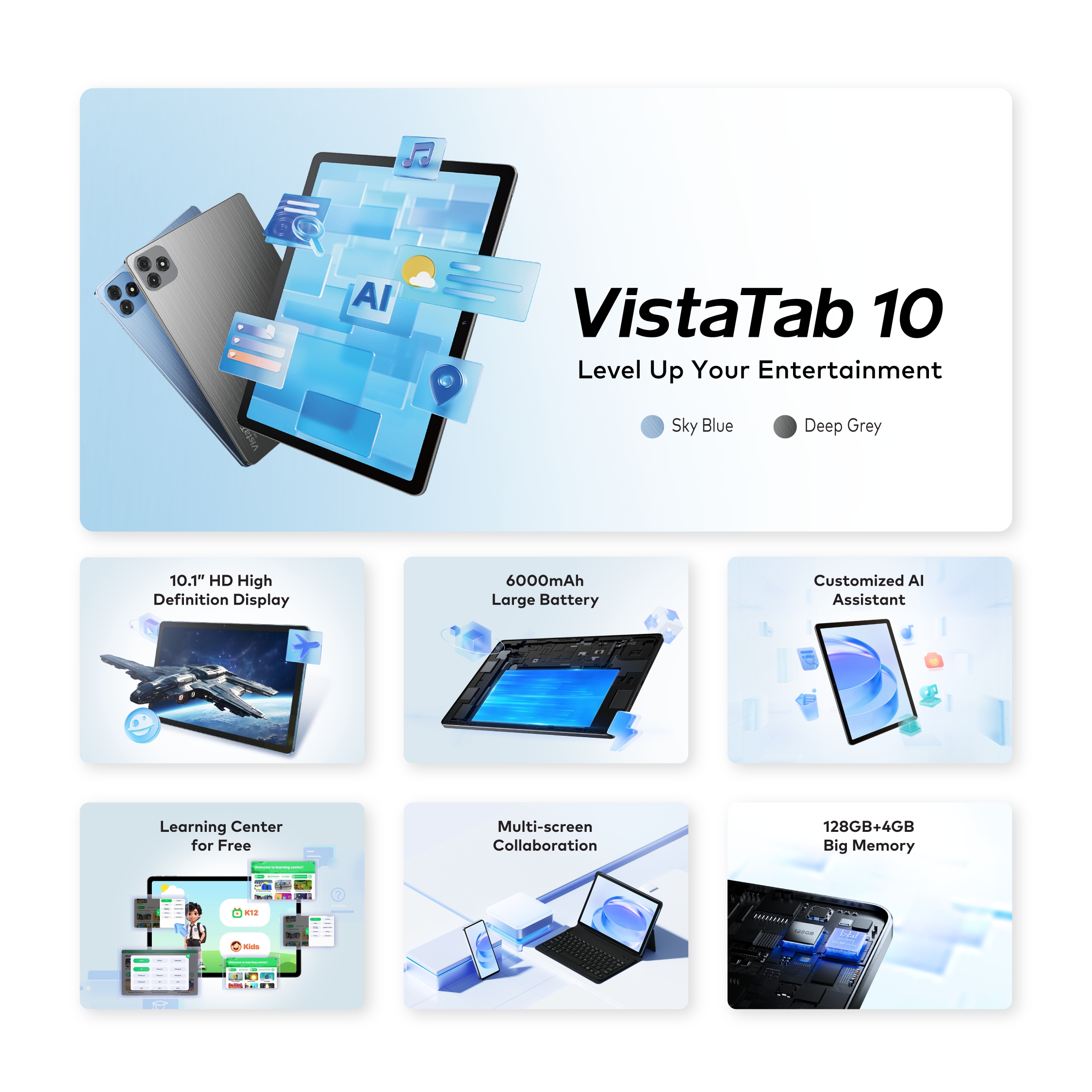 Jual itel VistaTab 10 Tablet- 4GB+128GB - 10.1" HD+ IPS Display Screen ...