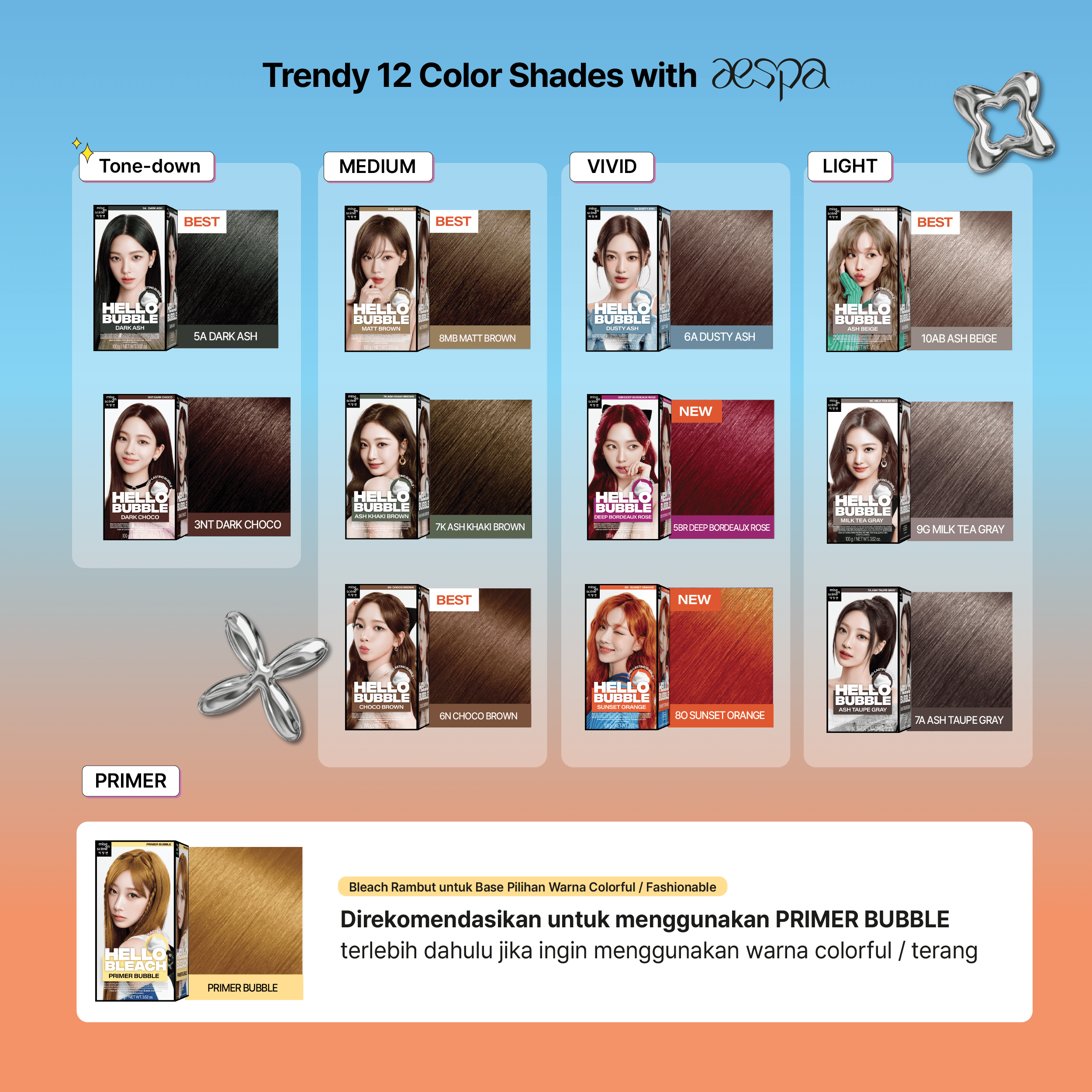 Jual NEW mise en scene Hello Bubble - Hair Color 2025 Pewarna Rambut ...