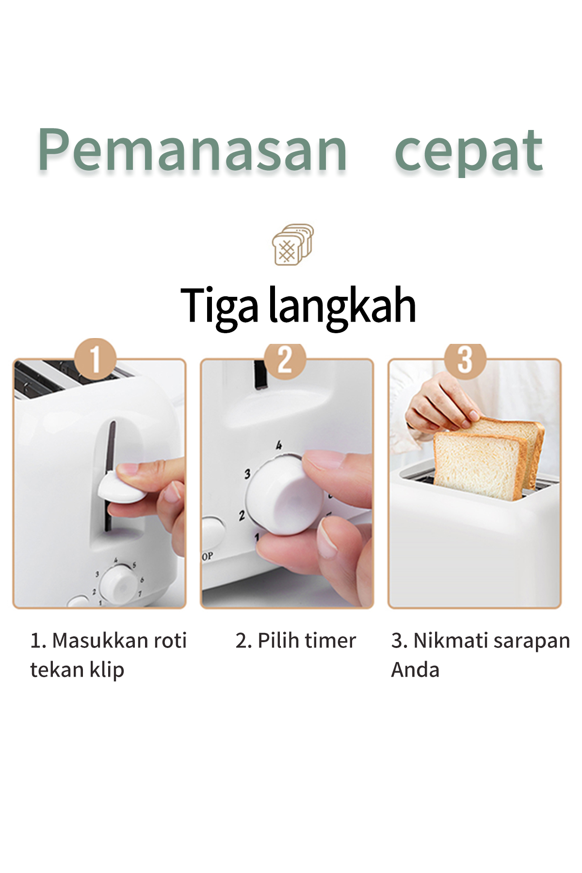 Jual Simplus Toaster Pemanggang Roti 2 Slot bakar listrik Multifungsi ...