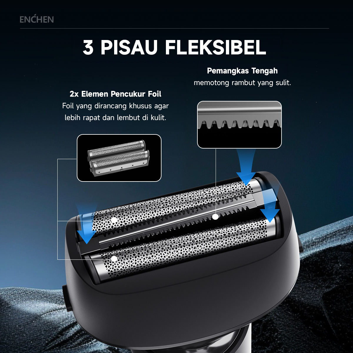 Jual ENCHEN MS001 Shaver IPX7 Waterproof Alat Cukur Elektrik Pencukur ...