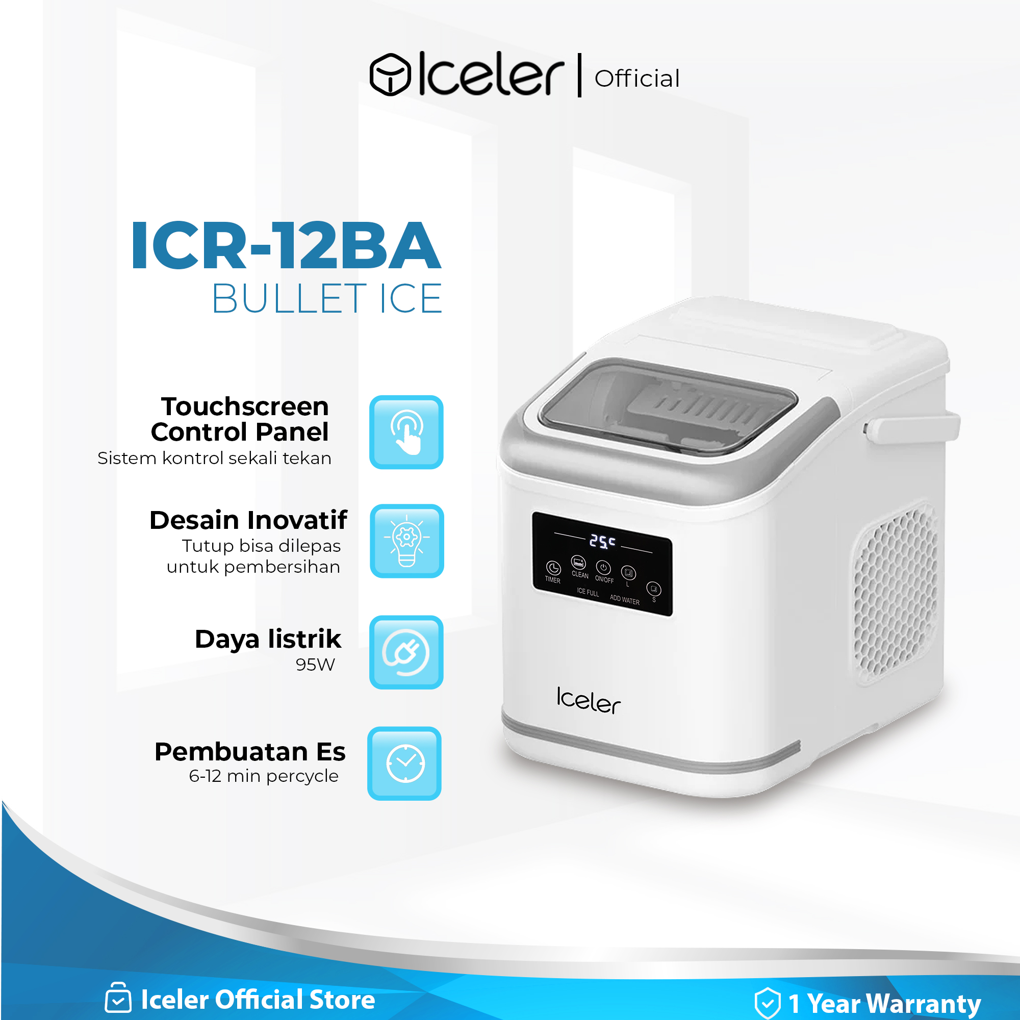 Jual Iceler Mesin Es Digital Kontrol/ Touch Screen Setting Timer ON/OFF ...