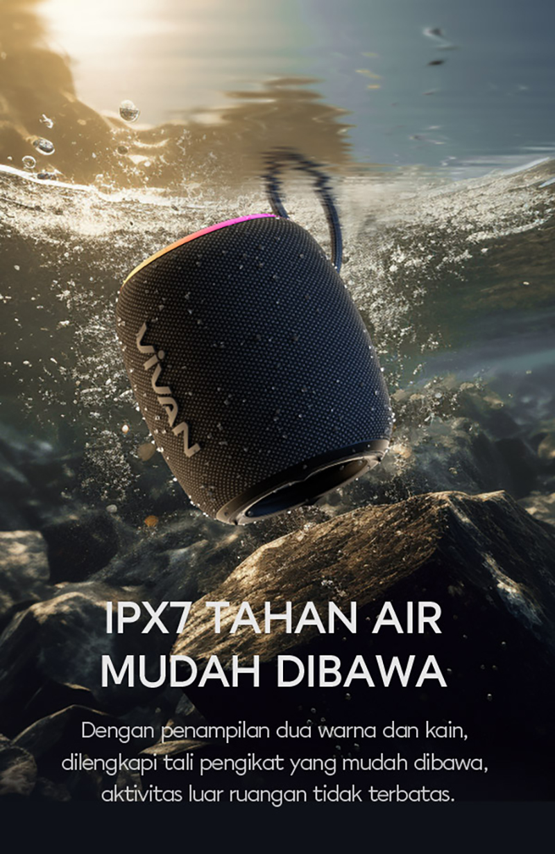 Jual VIVAN Bluetooth Speaker VS15 Sound 360° Waterproof IPX7 Hi-Fi ...