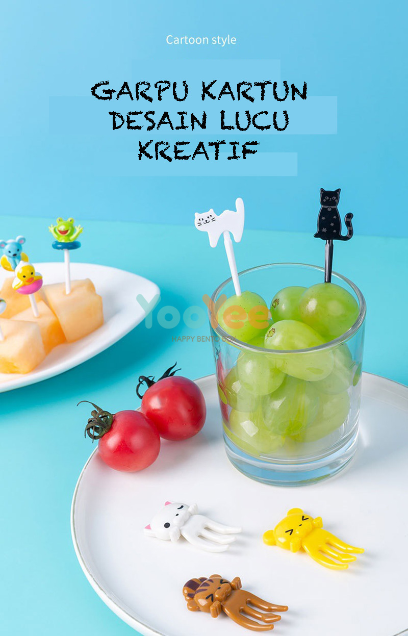 Jual Yooyee Garpu buah mini, kartun anak-anak makan siang, motif mata ...