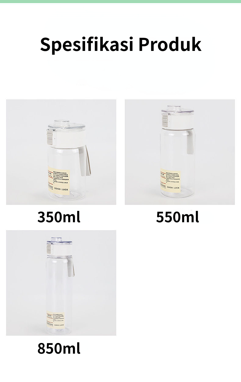 Jual VOOVA Botol Minum Putih Transparan 350 550 1000 ml / Bening ...