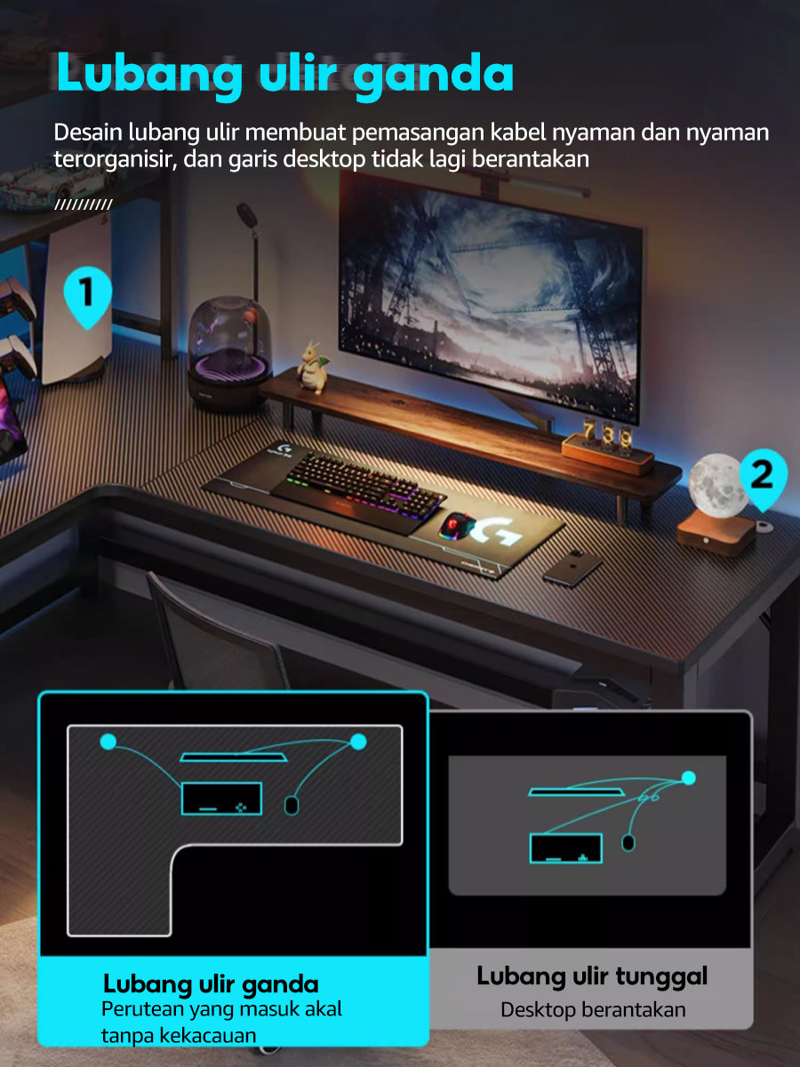 Jual KUCADI Meja Gaming Pola Fiber Karbon Meja Kerja Meja Komputer Meja ...