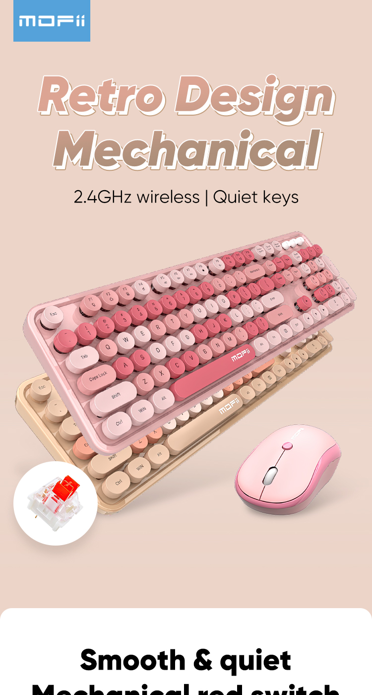 Jual MOFii Mechanical Keyboard Wireless Red Switch Dan Mouse Wireless ...