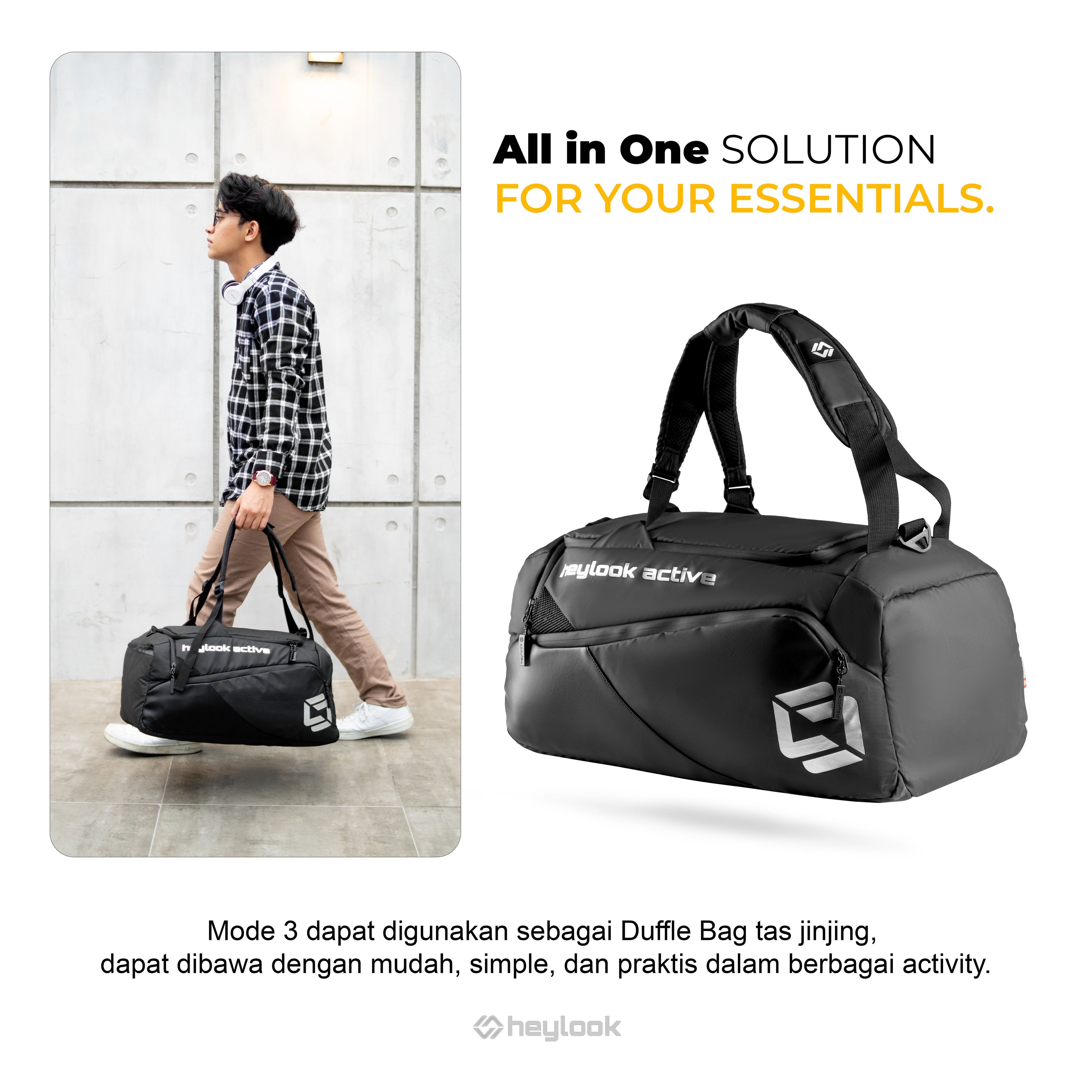 Jual HEYLOOK Official - Travelbag Pria Multyfungsi 3 in 1 THUNDER ...