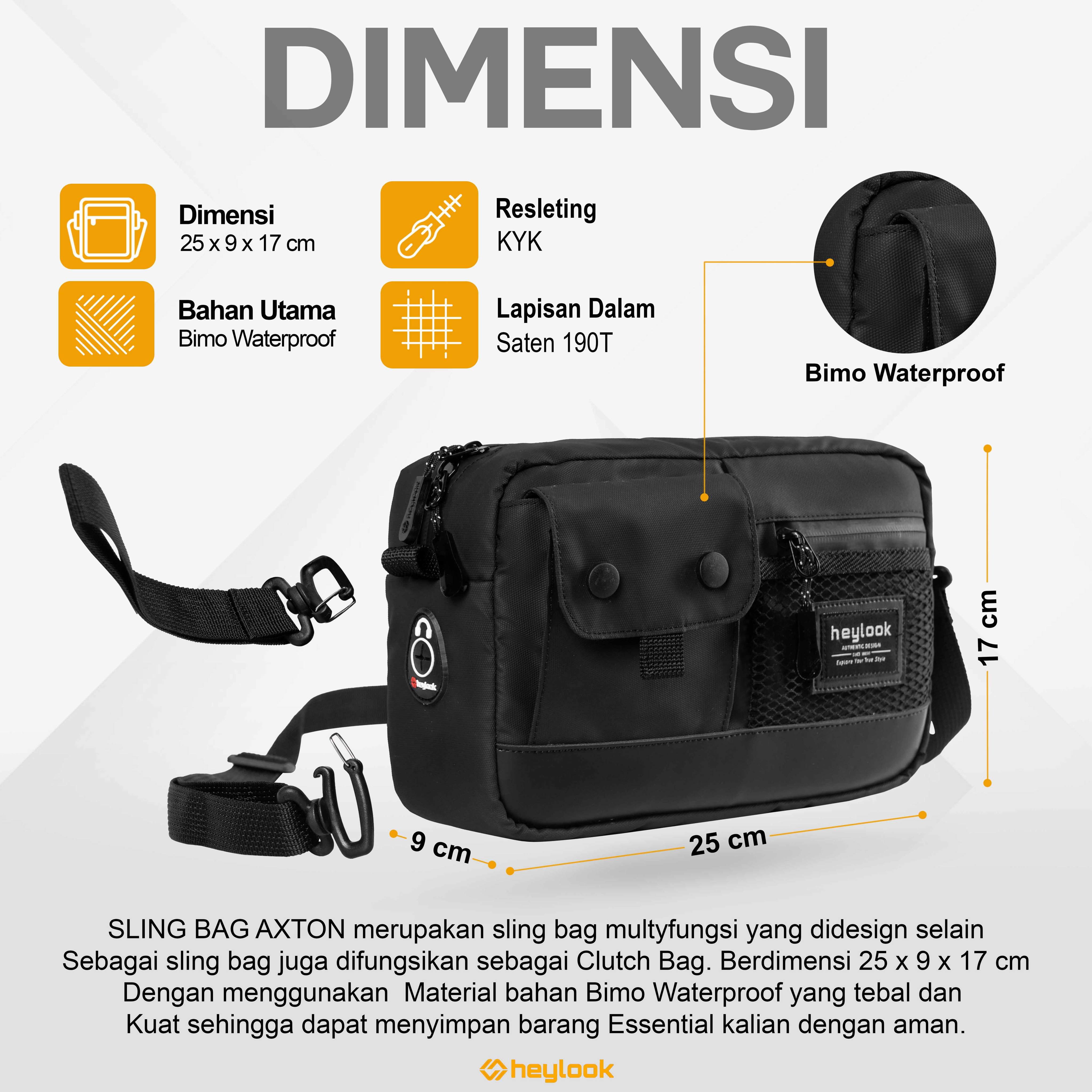 Jual HEYLOOK - Sling Bag AXTON Multyfungsi 3 in 1 Hand Bag Kulit Anti ...