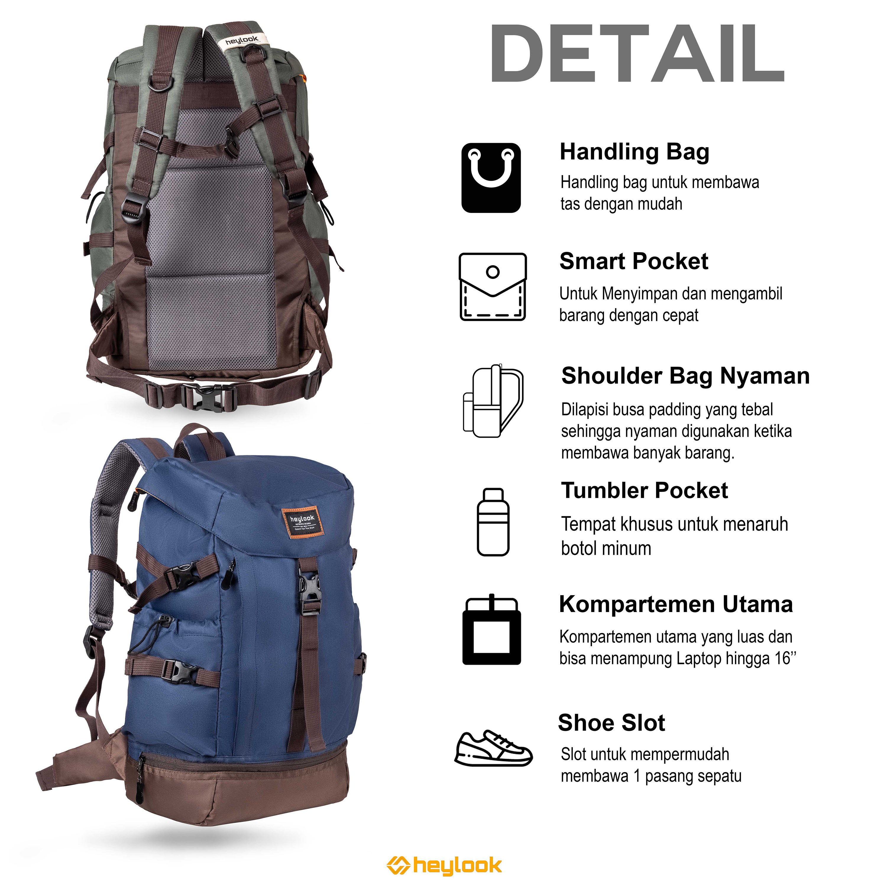 Jual HEYLOOK Official - Tas Ransel Gunung HAMERU Backpack Carrier ...