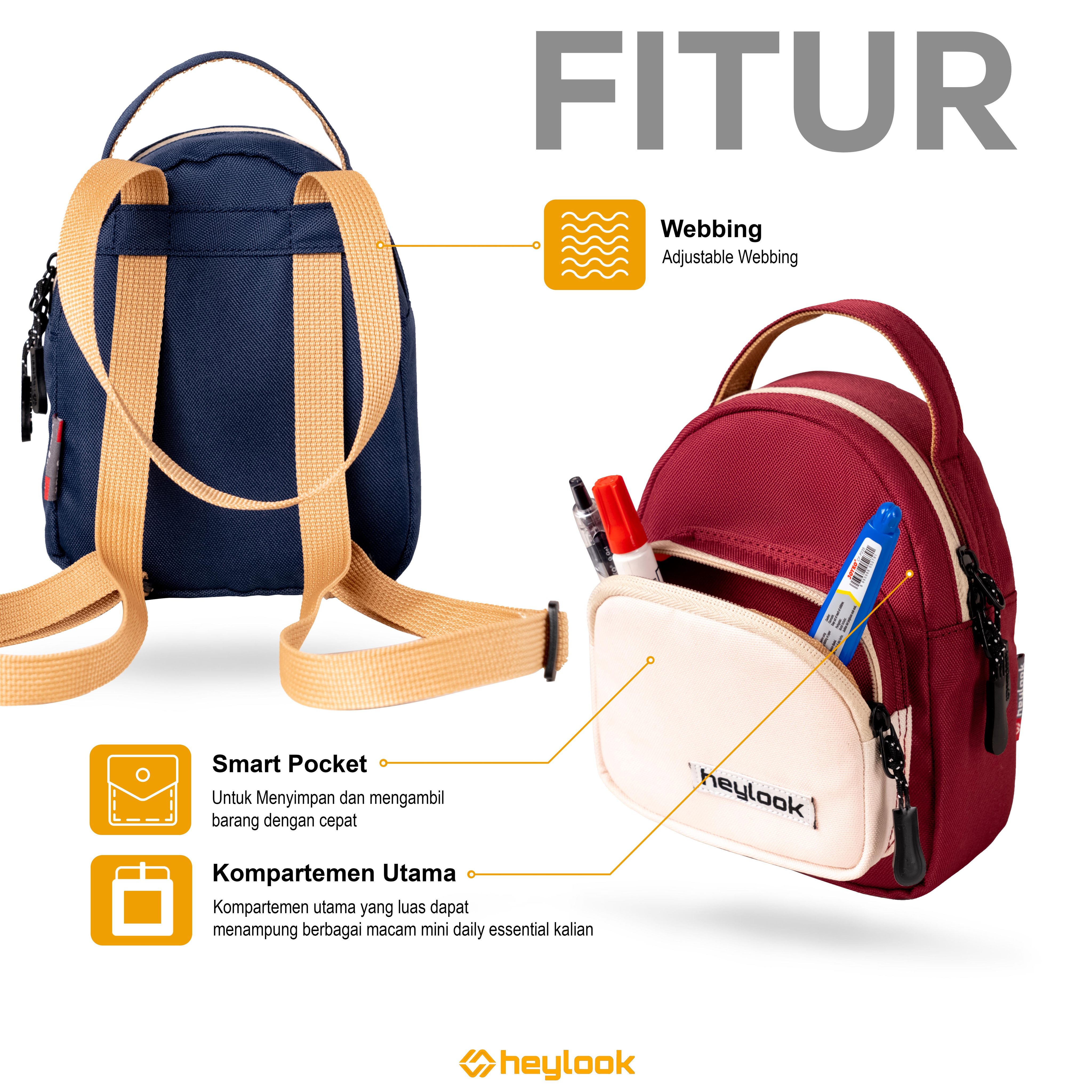 Jual HEYLOOK Official - Tas Ransel MINI NARA Wanita Tas Backpack ...