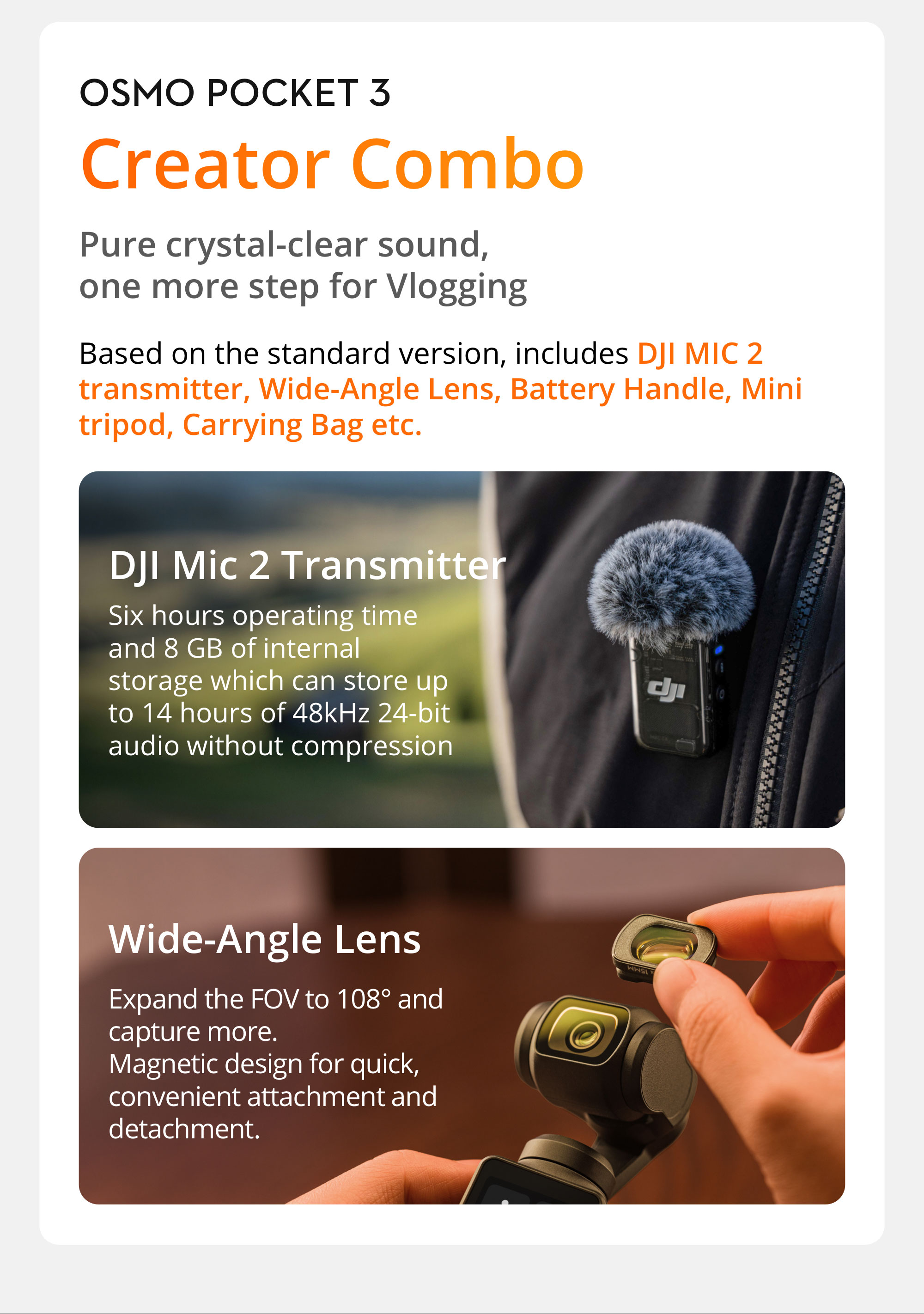 Jual DJI Osmo Pocket 3 - Pocket Gimbal Camera | 1-Inch CMOS & 4K/120fps | 10-Bit D-Log M & HLG ...