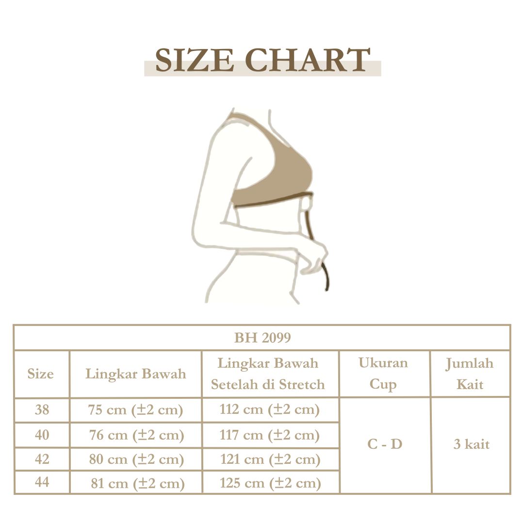 Jual TALLY Sarwendah BH 2099 Bra Wanita Tanpa Kawat Tanpa Busa Cup C - D Kait 3 Bra Polos ...