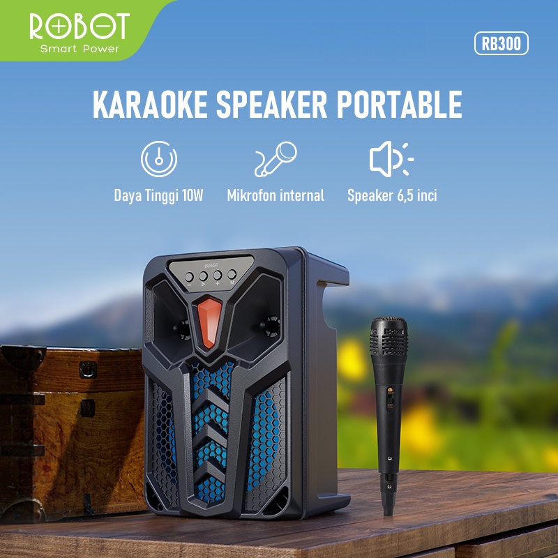 Jual Robot Speaker Karaoke RB300 BT 6.0 Speaker RGB Microphone Set ...