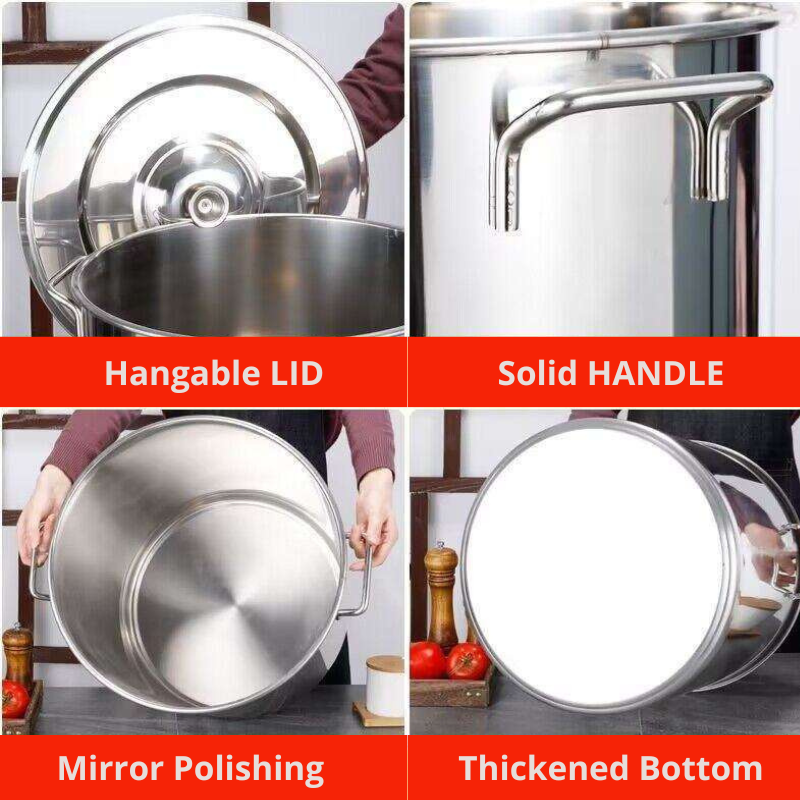 Jual [Spesial Live] ES Panci Dandang Stainless Steel Stockpot Full ...