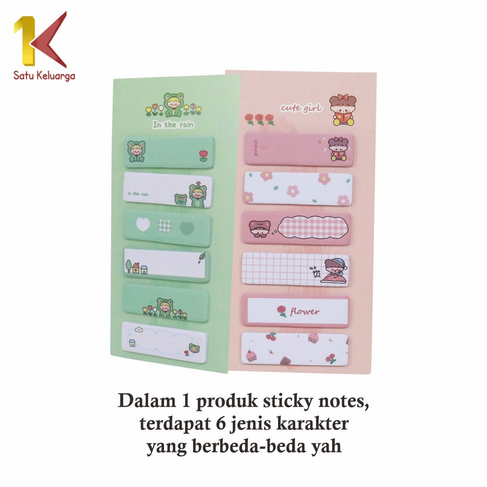 Jual Satu Keluarga Sticky Note 6 Baris 120 Lembar Karakter Lucu A79 ...