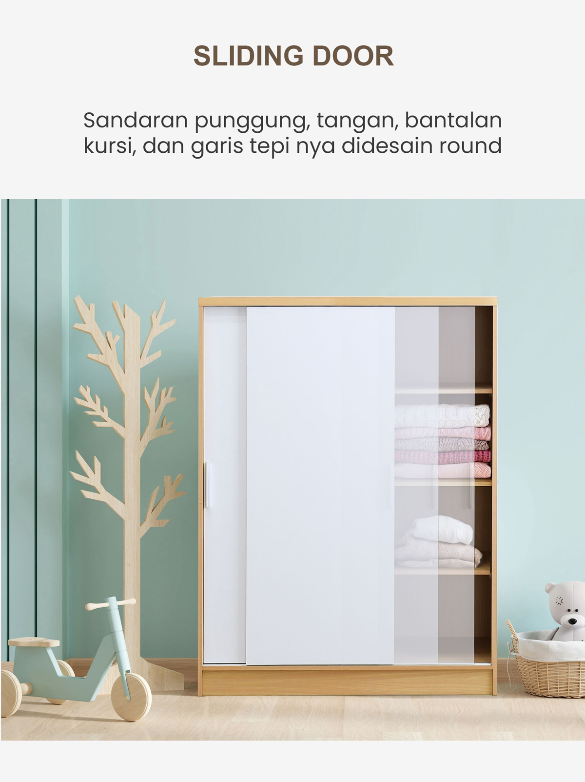 Jual BEE Wardrobe Lemari Pakaian 2 Pintu sleding Murah | Lemari Modern ...
