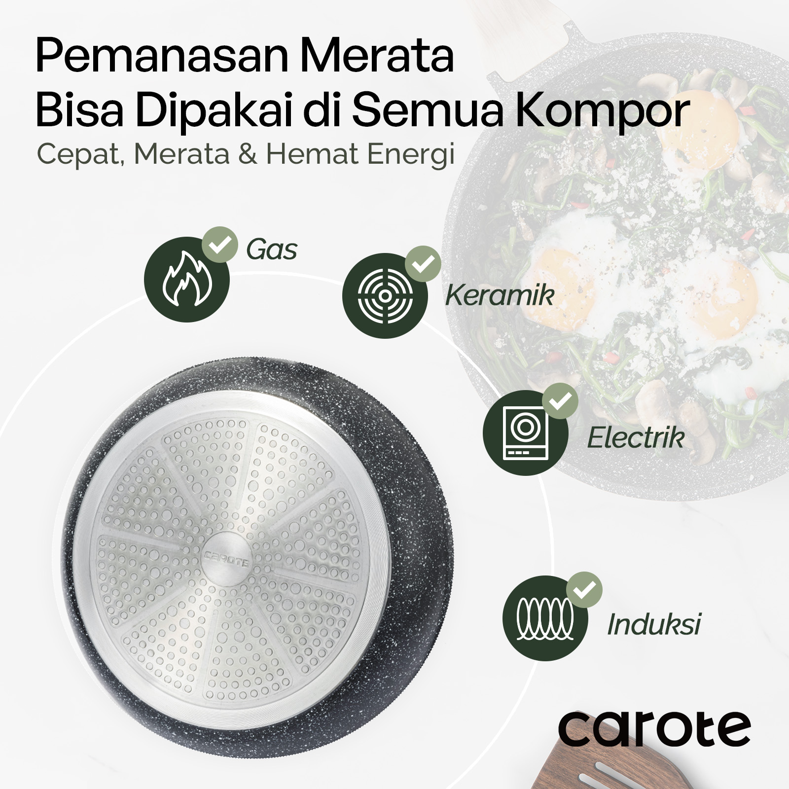 Jual CAROTE Wajan Penggorengan Satuan 20/24/26/28 cm Lapisan Granit ...