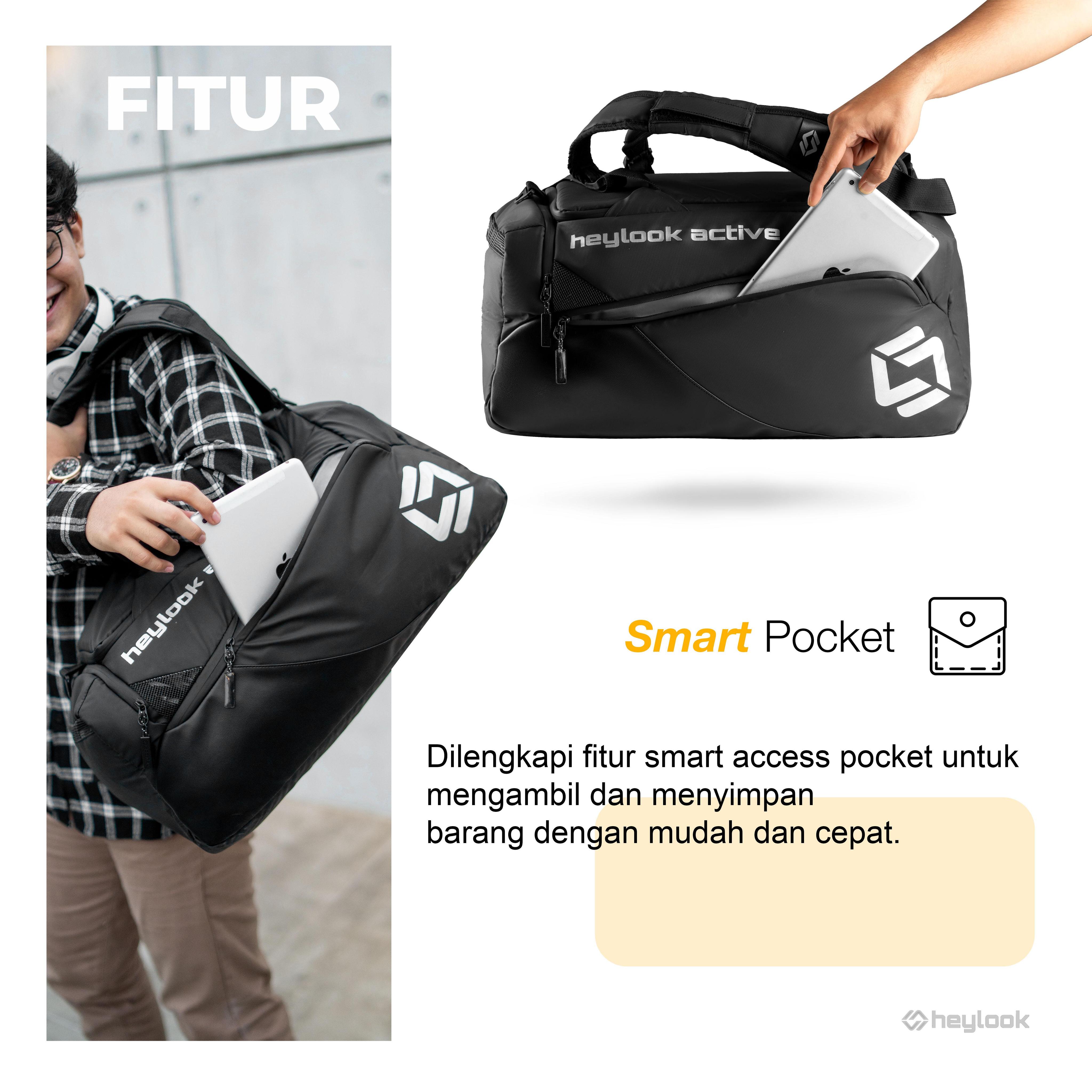 Jual HEYLOOK - Travelbag Pria Multyfungsi 3 in 1 THUNDER Duffle Bag Tas ...