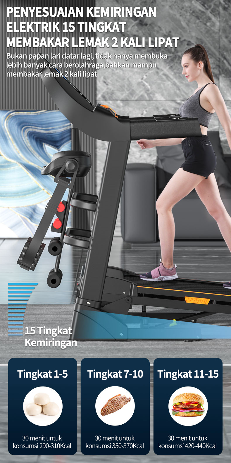 Jual Keep Going Max- Treadmill Elektrik / Peralatan Gym Kokoh dan Tahan Lama / Treadmill ...