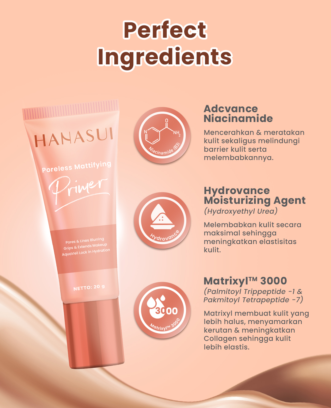 Jual Hanasui Poreless Mattifying Primer - Menyamarkan Pori - Pori Garis ...