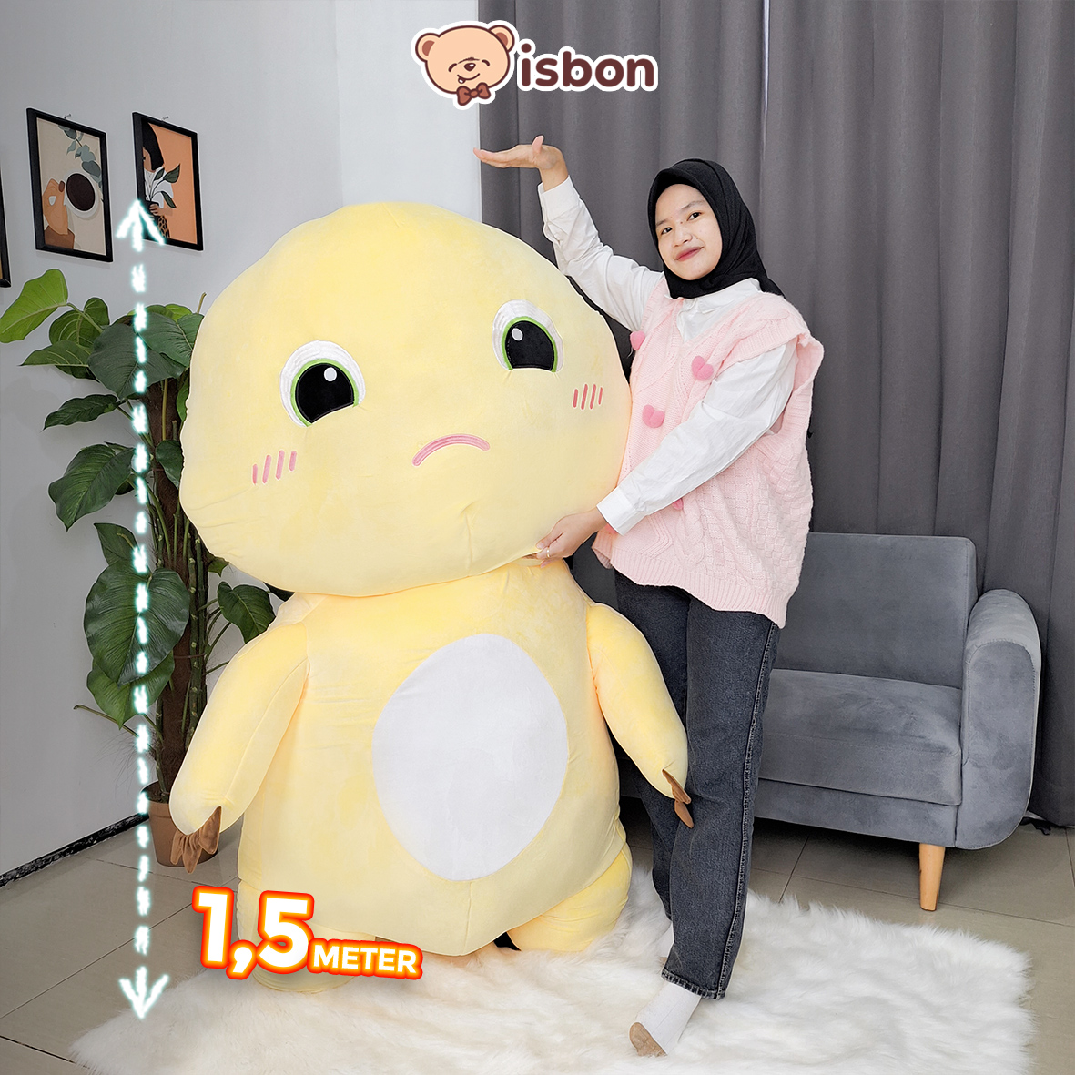 Jual ISTANA BONEKA Giant Yellow Dino kuning 1,5 meter Super Besar ...