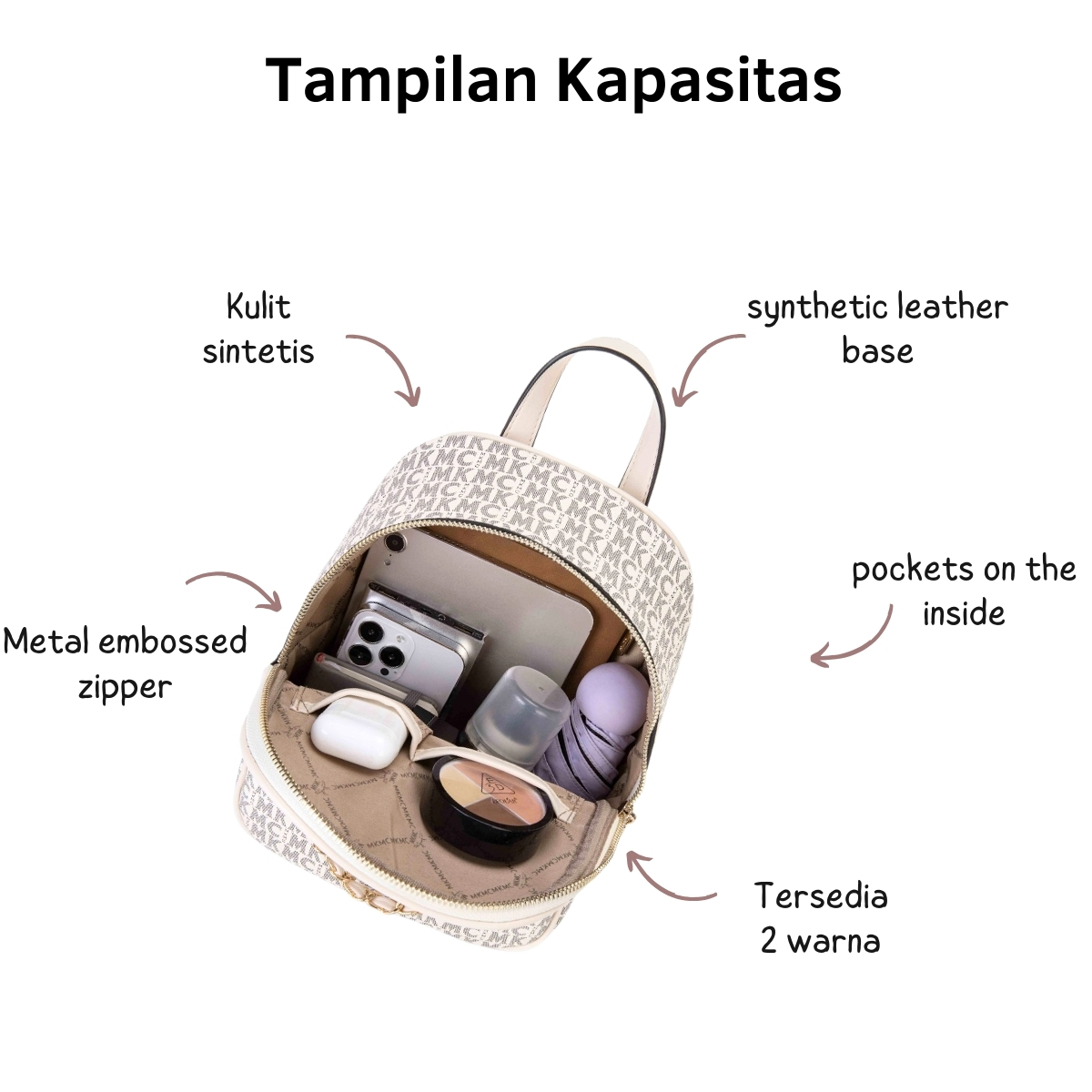 Jual MKMC Tas Ransel Wanita Import Medium Kuliah Backpack Sekolah ...