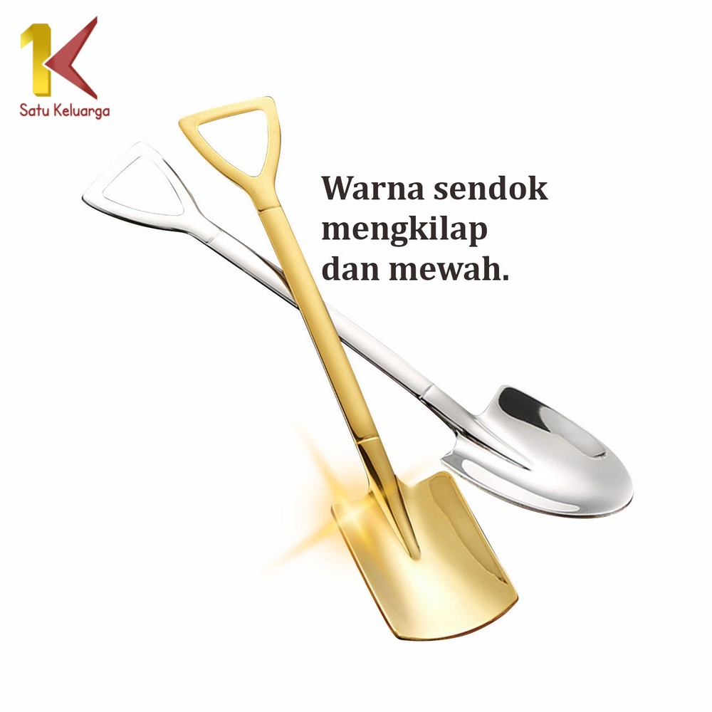 Jual Satu Keluarga Sendok Dessert Bentuk Sekop Besi Stainless C1006 ...