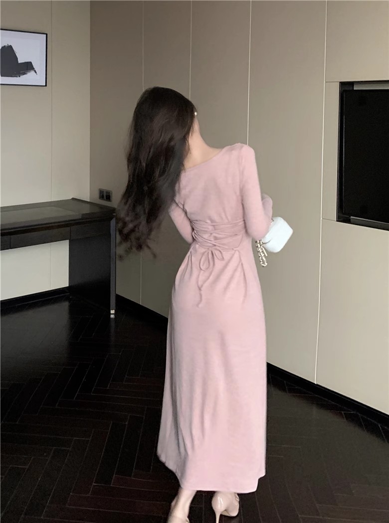 Jual Newlan QZ128 Dress Pastel Rok Flare Serut Samping Korean Model ...
