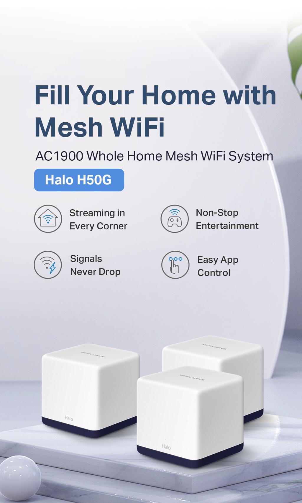 Jual TP-LINK Mercusys Halo H50G (1/2/3 PACK) AC1900 Gigabit Dual Band ...