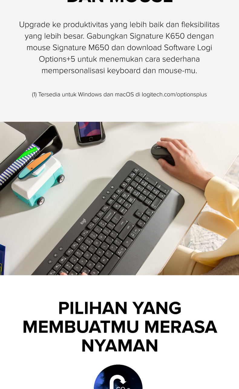 Jual Logitech Signature K650 Keyboard Wireless Bluetooth Comfort dengan ...