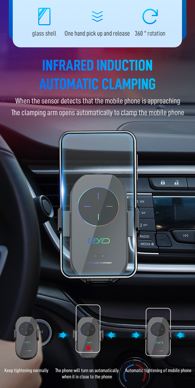 Jual EYD A7S Car Wireless Charger Mobil Holder 15W Fast Magnetic ...