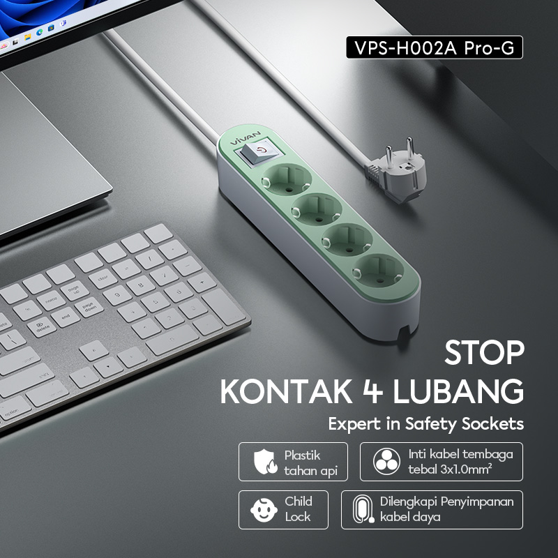 Jual VIVAN Safety Socket VPS PRO Series Stop Kontak Saklar Socket 4 - 6 ...