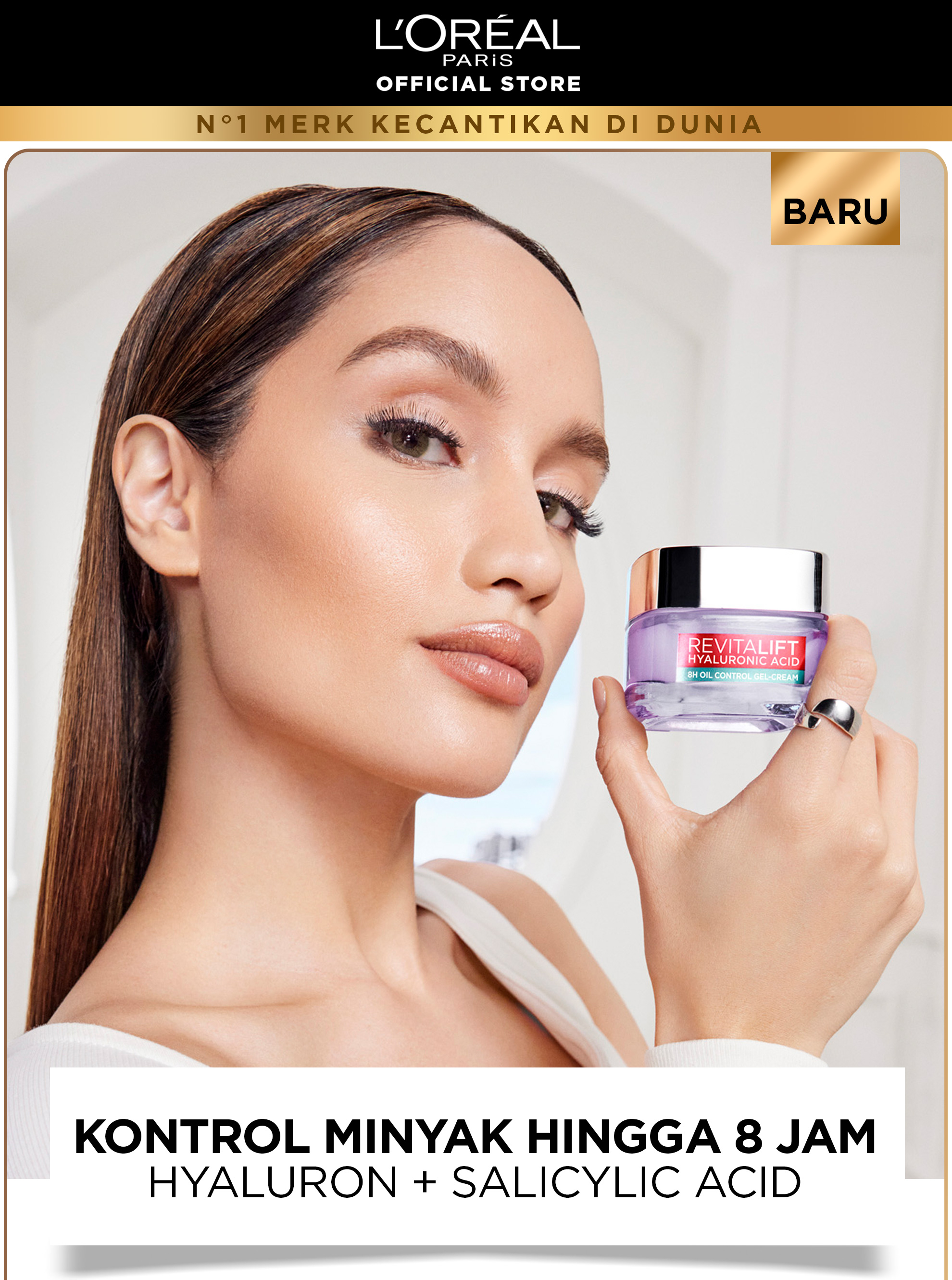 Jual L'oreal Paris Revitalift Hyaluronic Acid 8h Oil Control Gel-Cream - Kulit Terasa Kenyal ...